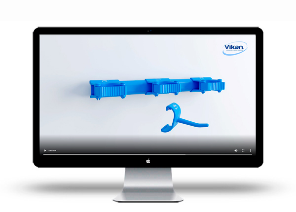 Hygienic Hi-Flex Wall Bracket System - Vikan