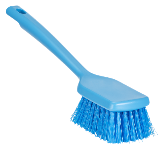 Washing Brush with Short Handle, 11.8" Stiff, Blue 410713 | Vikan
